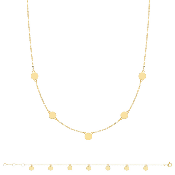 9ct Yellow Gold Round Disc Trace Chain Set – Neweys Jewellers Ltd